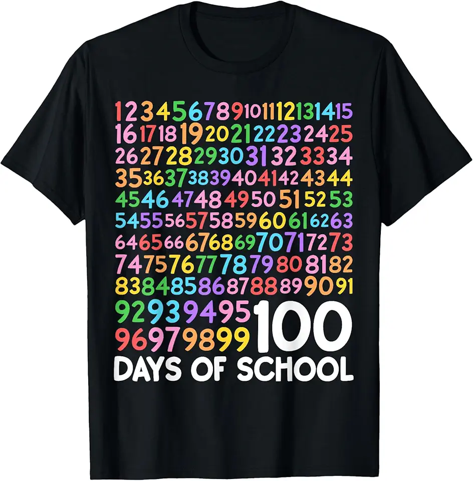 100th Day of School Teacher 100 Days of School Math Numbers T-Shirt ...