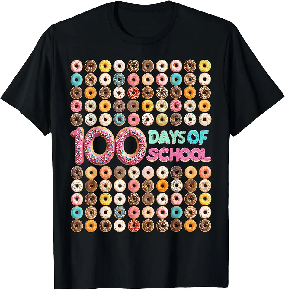 100th Day of School Teacher Kids 100 Days Donuts T-Shirt - Walmart.com