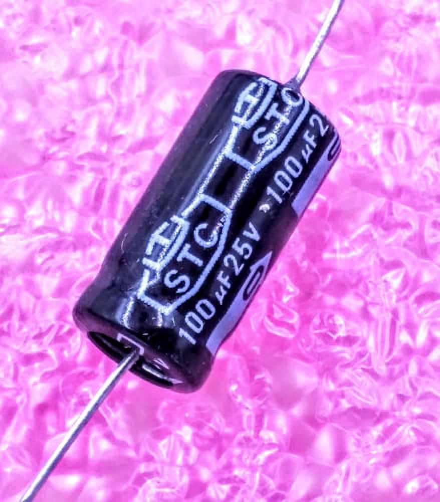 100uF 25V Axial Electrolytic Capacitor, Polarized, 85C, Tolerance ±20% ...