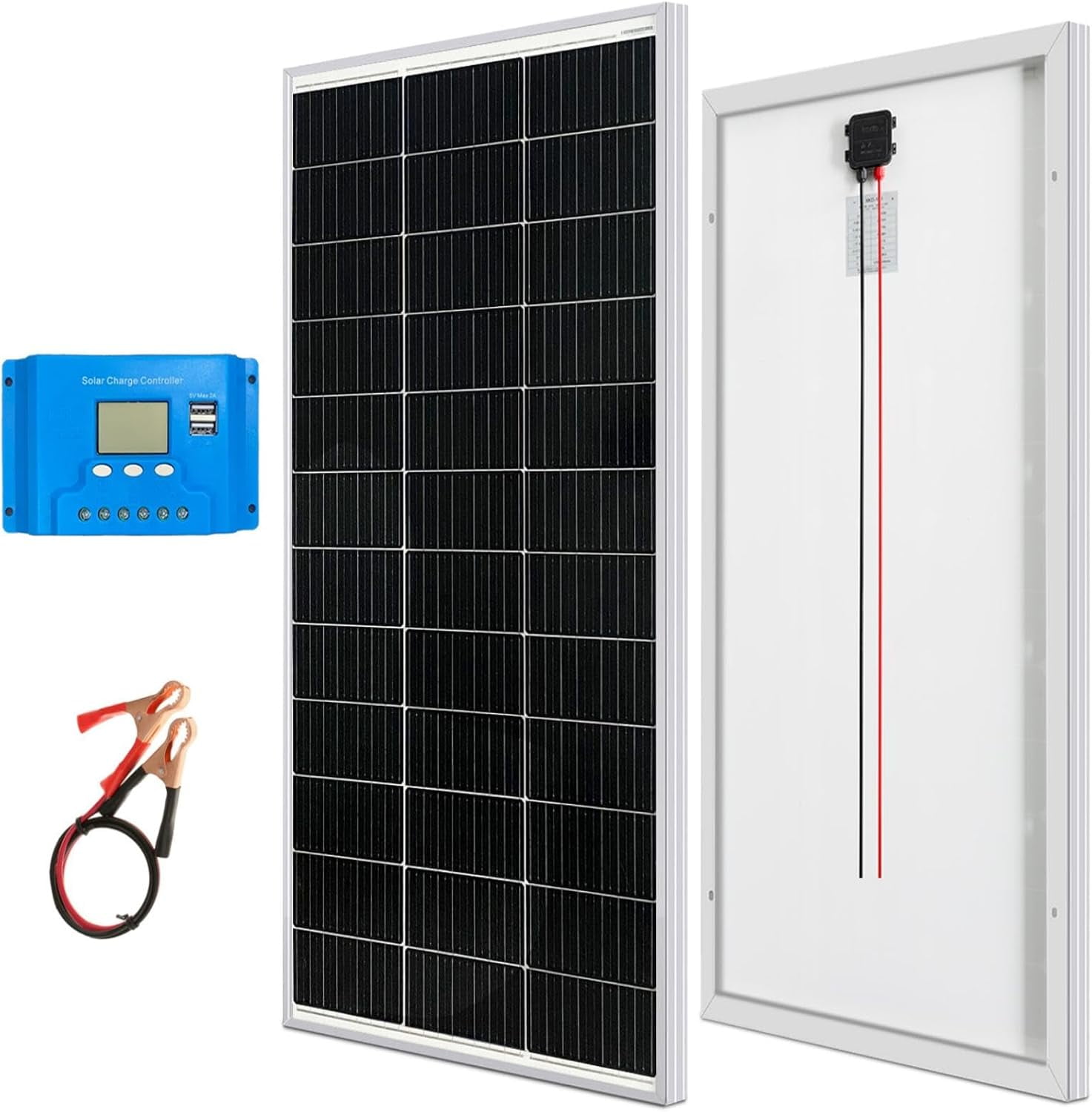100w Solar Panel Kit, Monocrystalline Photovoltaic Panel Module for ...