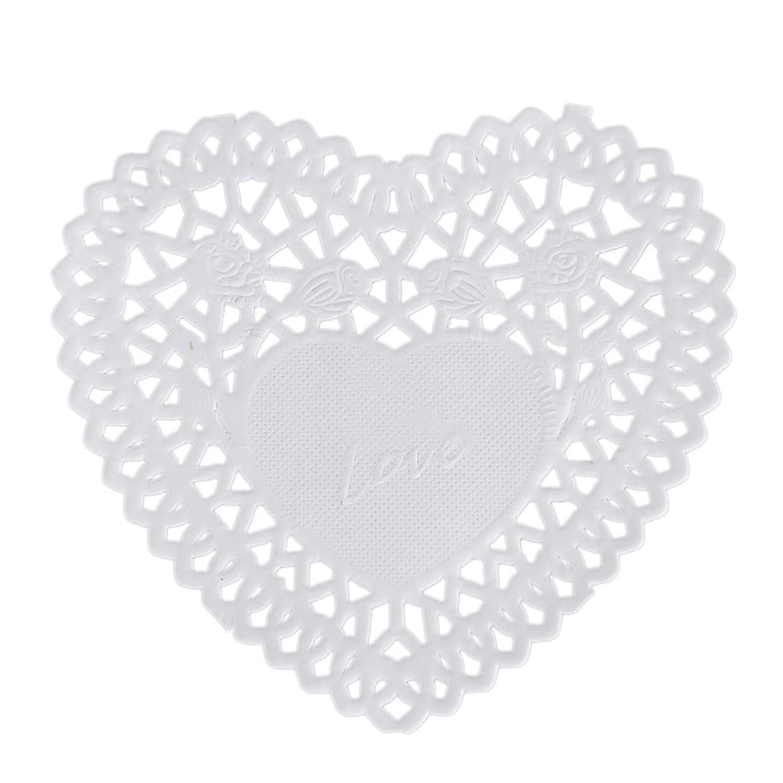 100x 4 inch White Love Heart Paper Lace Doilies doily For cardmaking ...
