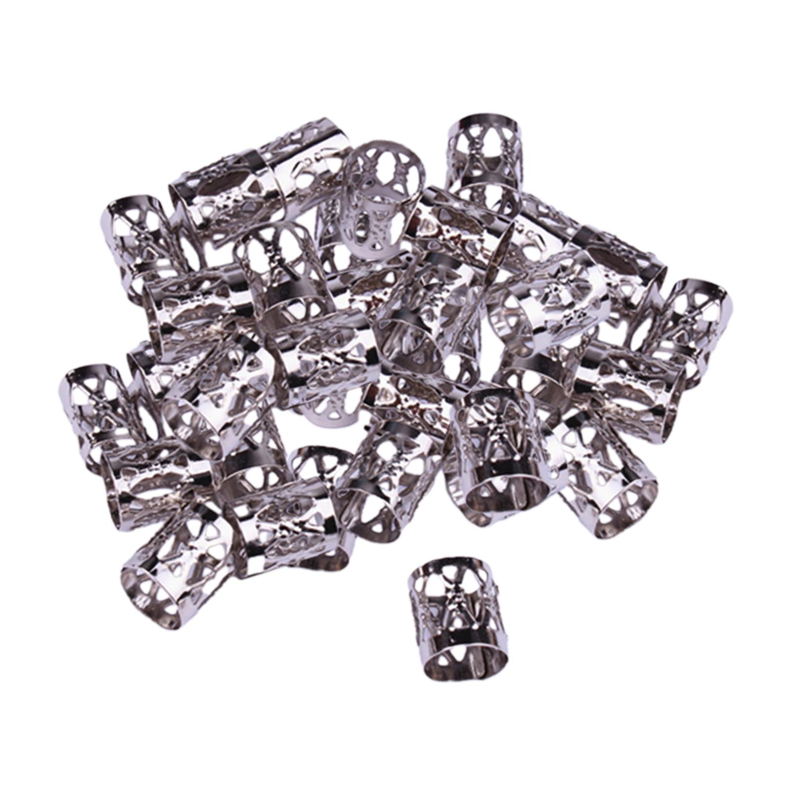 100x Braids Hair Rings Dreadlock Beads Dreadlock Accessories Women and ...