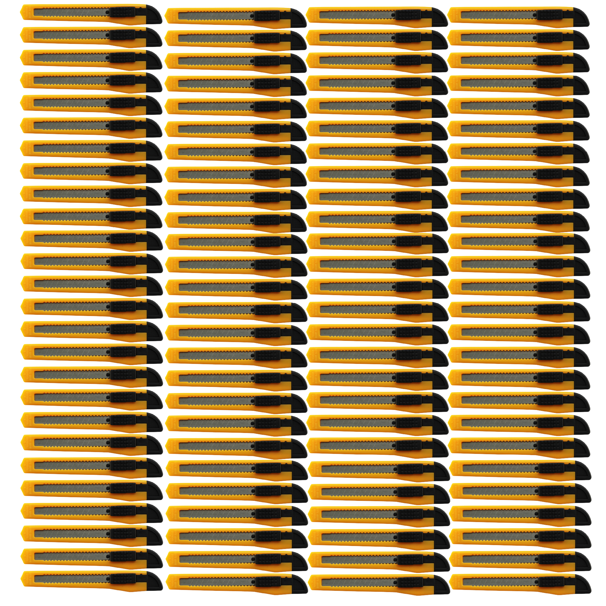 100x Bulk Small Yellow Utility Knife Box Cutters Snap Off Blade 9MM ...