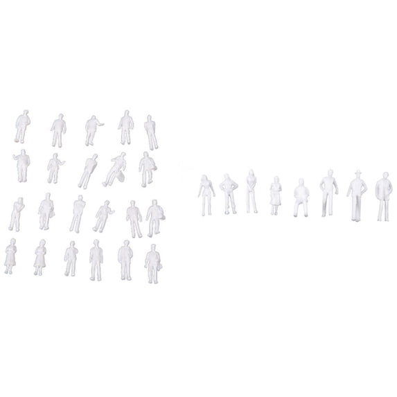 100x HO Scale 1:100 White Model People Unpainted Train Figures & 100x ...