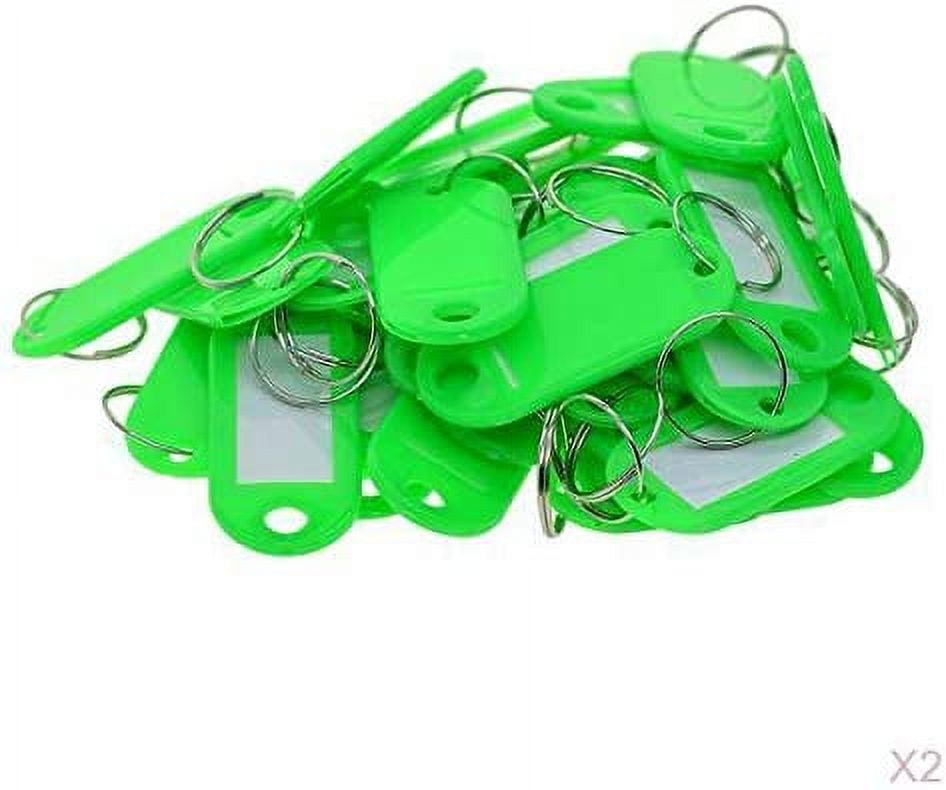 100x Key Tag Plastic Assorted Name Label ID Keys Tag Luggage Fob ...