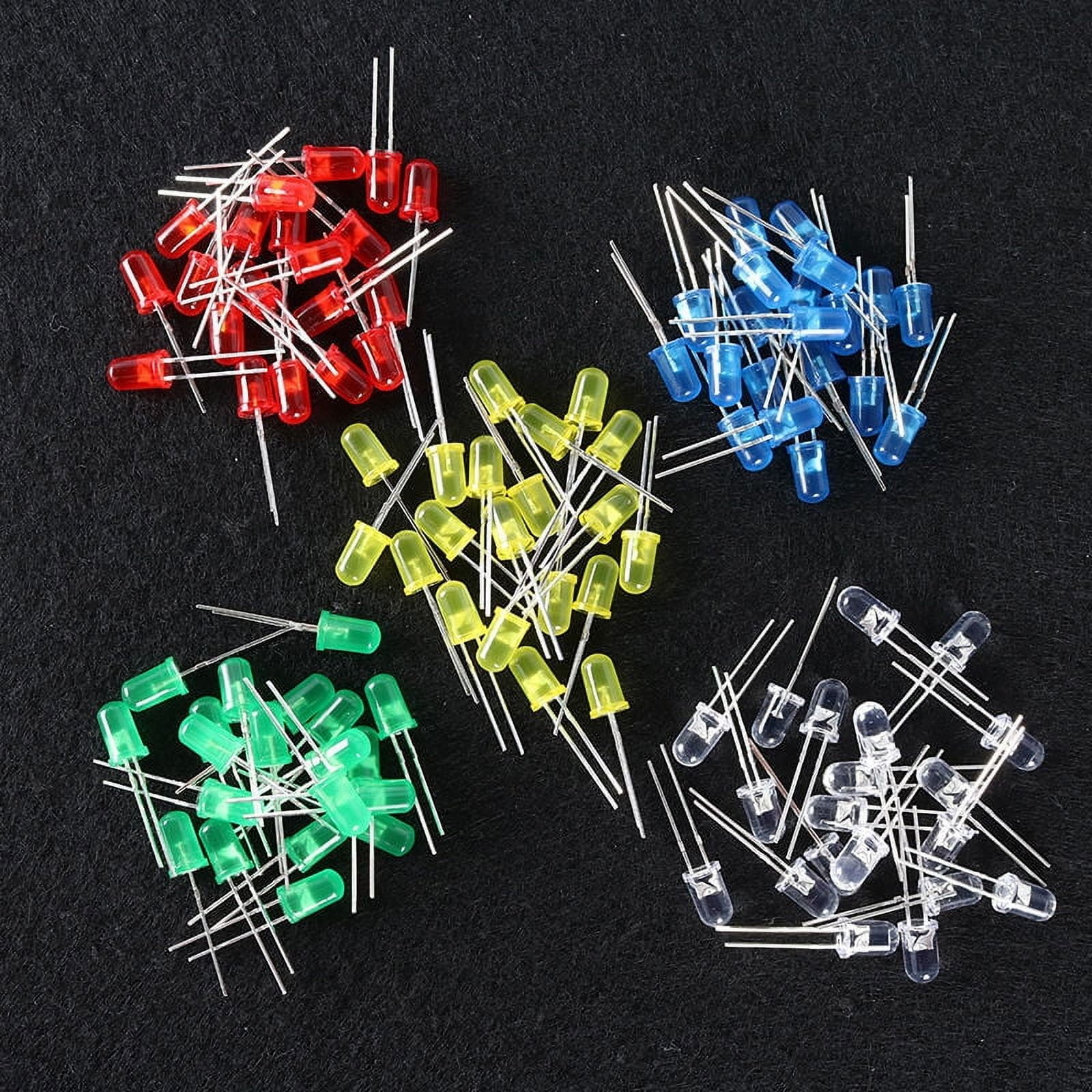 100x LED Assorted Colors Mixed 5mm 3V PCB 2-Pin Set Green/White/Red ...