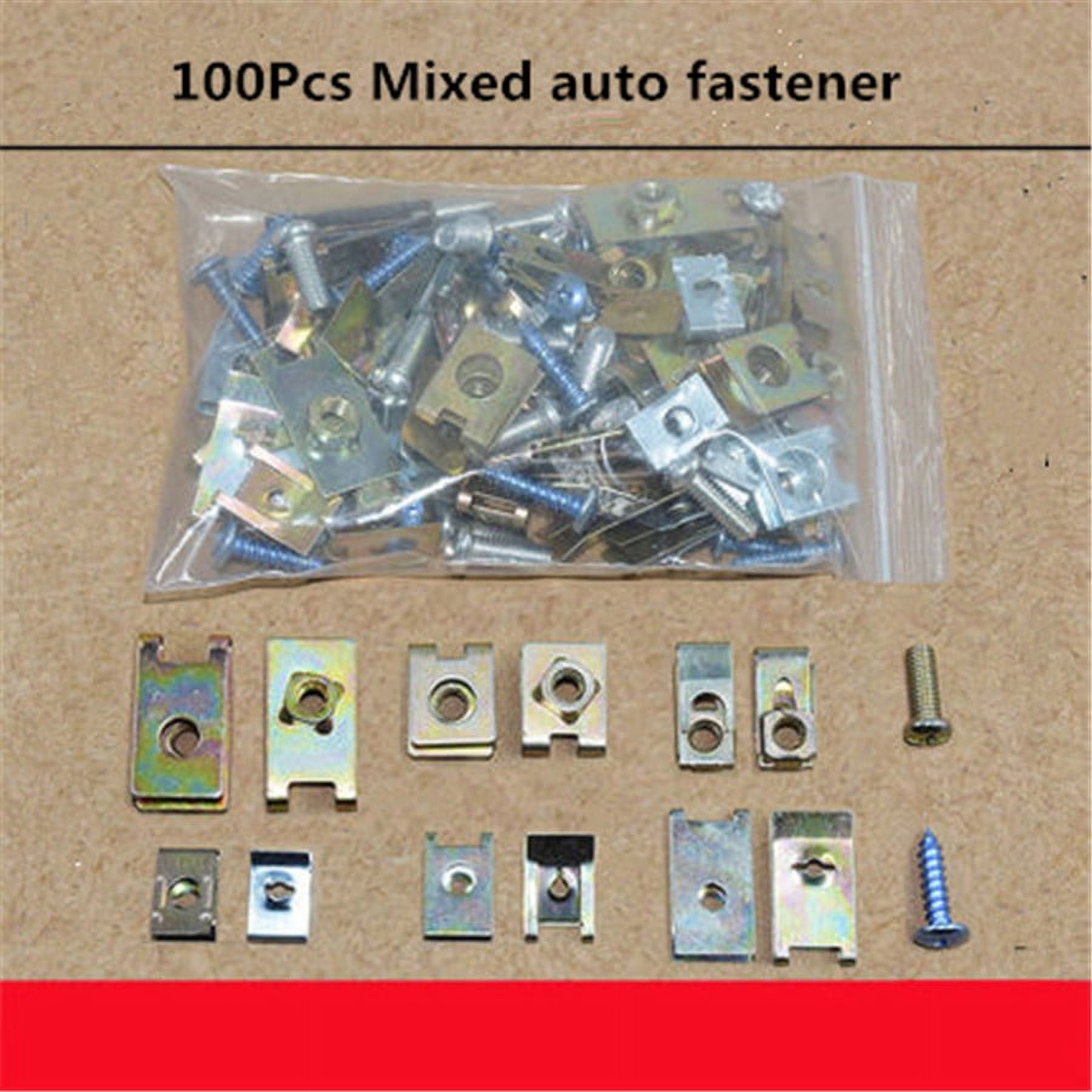 100x Mixed U Type Metal Clips Car Body Panel Bumper Fixed Fender ...