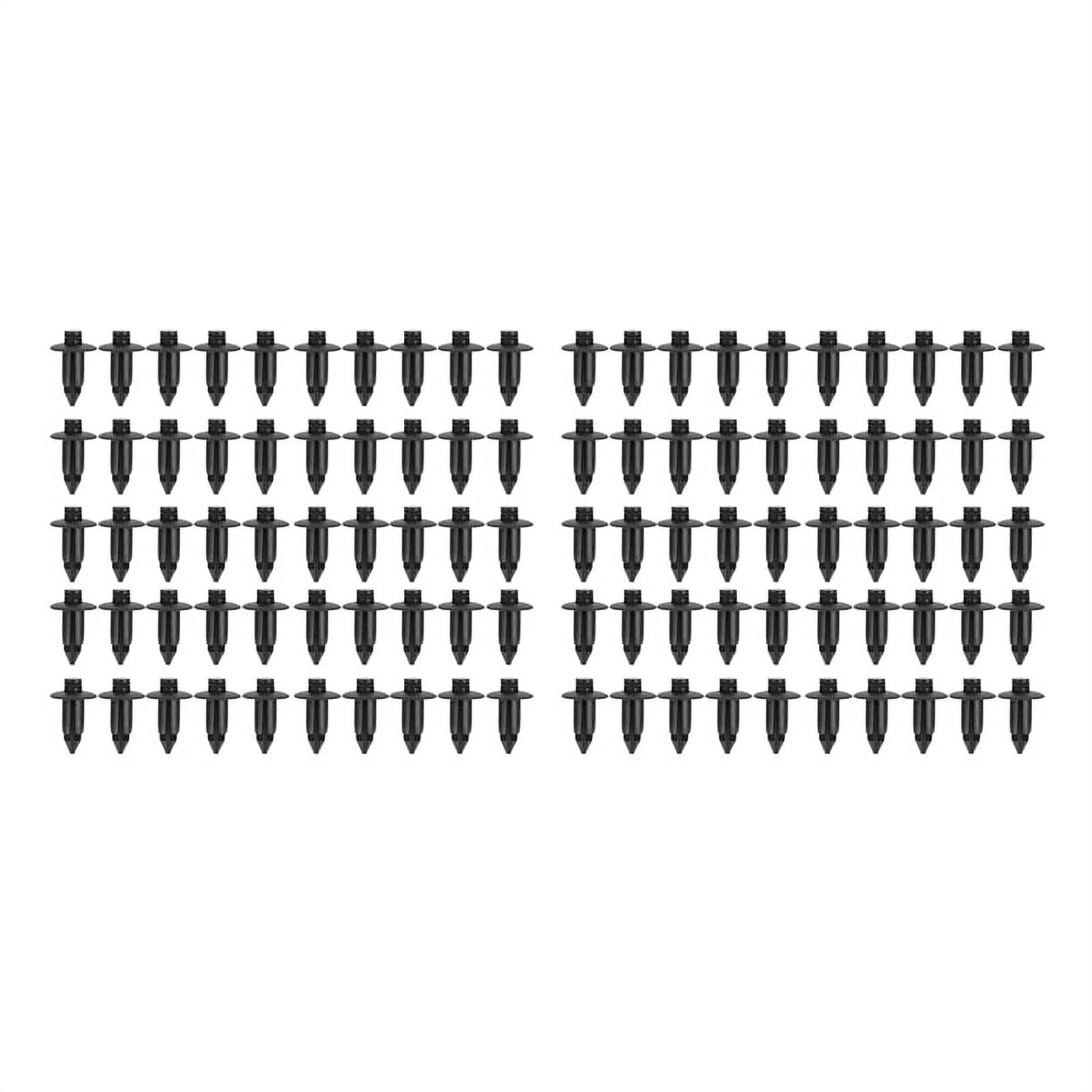 100x Plastic Rivet Bike Fairing Trim Panel Fastener Clips 6mm For Black ...