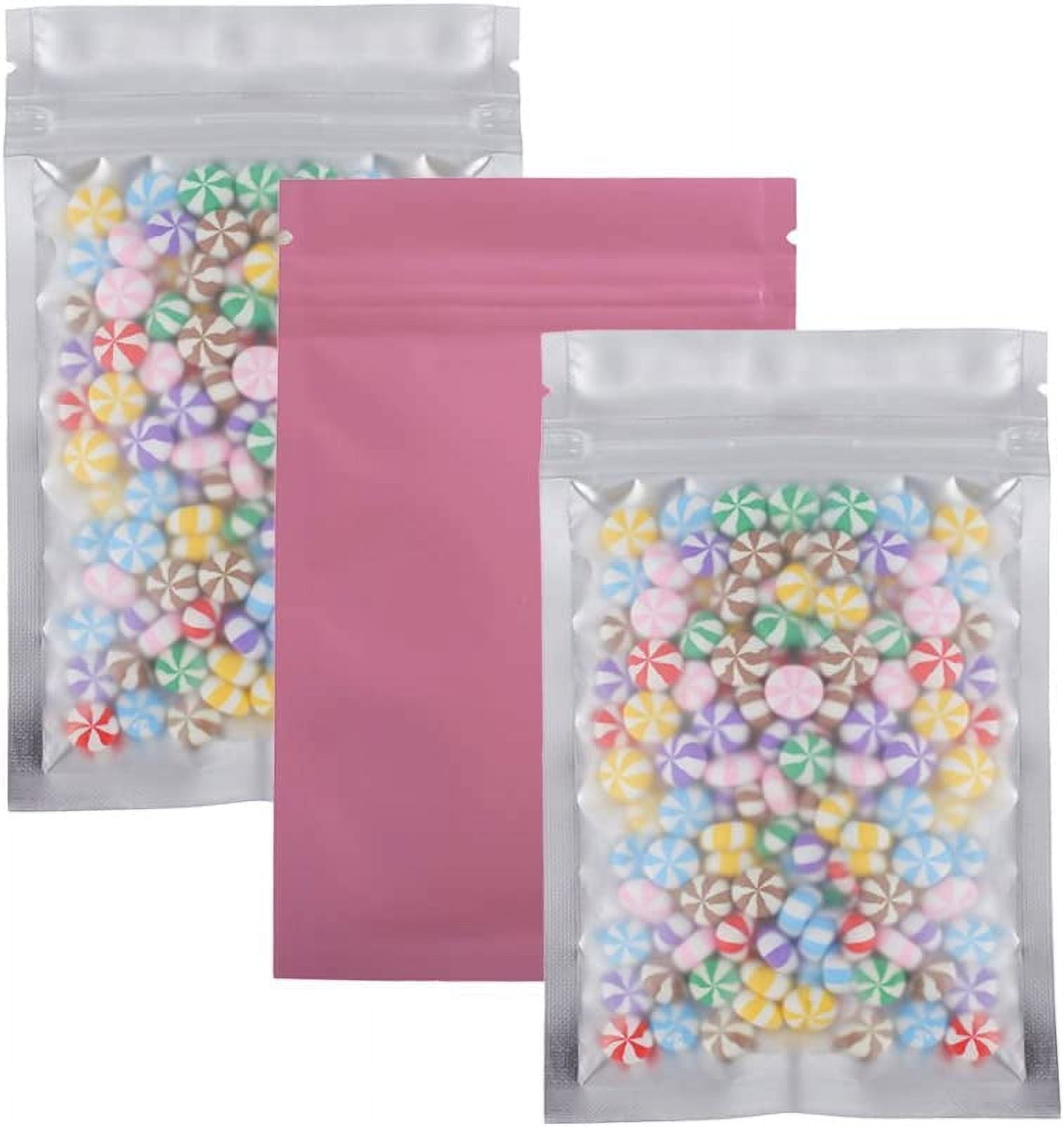 100x Premium Matte Clear Front Color Back Resealable Flat Zip Close ...