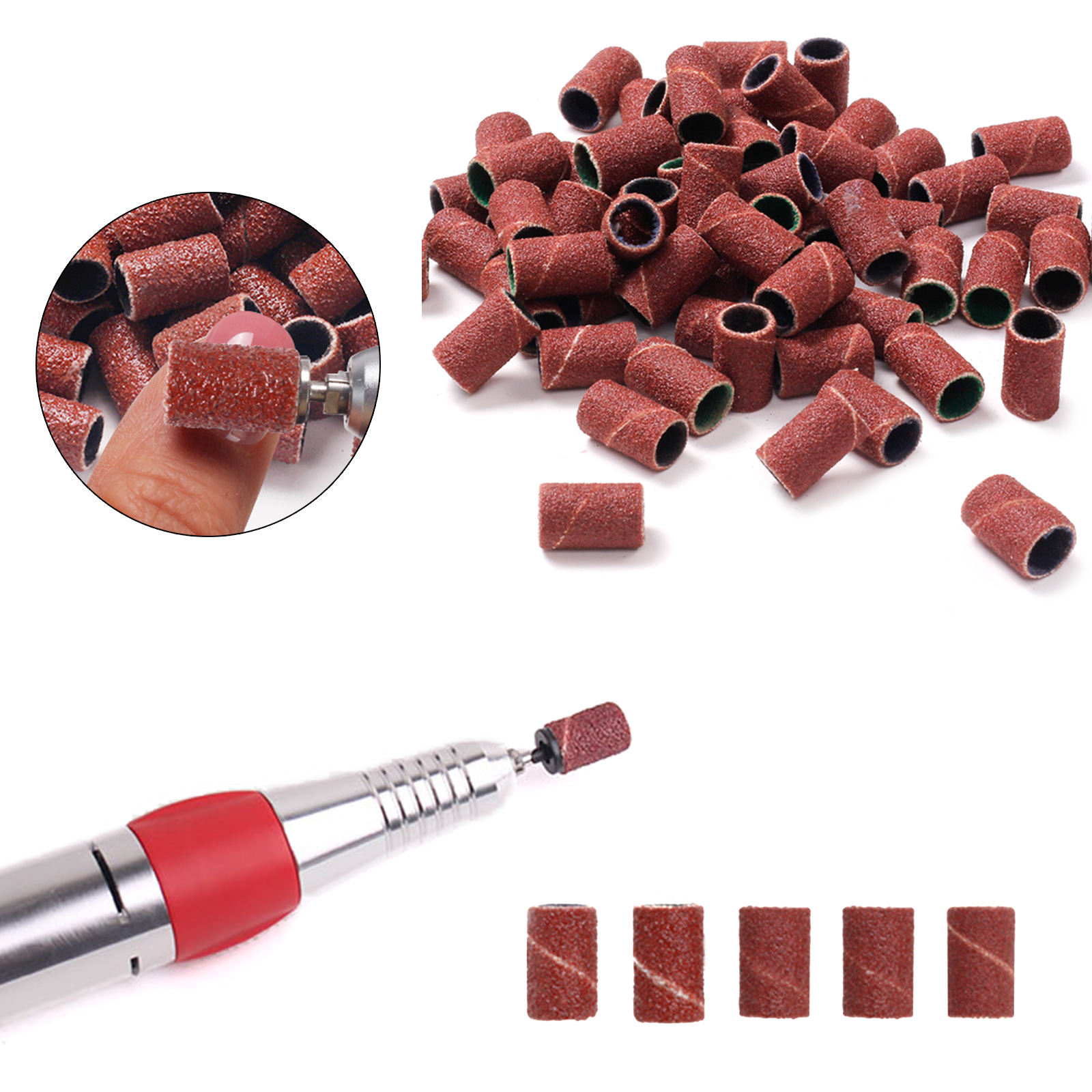 100x Sanding Bands 80/120/150/180/240Grit Drill Sanding Bands Sanding ...