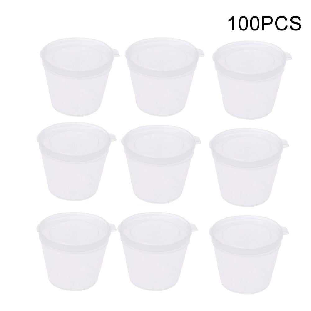 100x/Set Small Plastic Sauce Cups Food Storage Containers -Lids hot ...