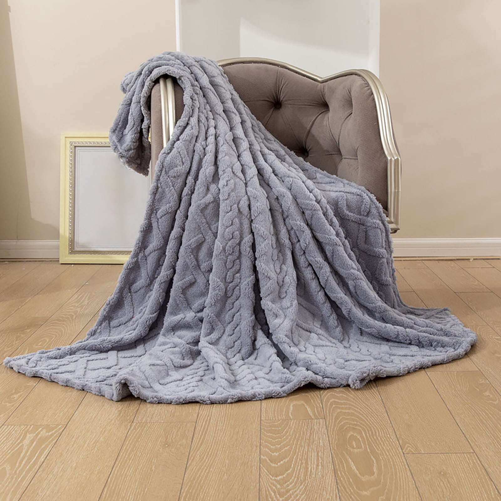 100x120cm Super Soft Solid Fleece Throw Blanket - Warm Cozy Plush Rug ...