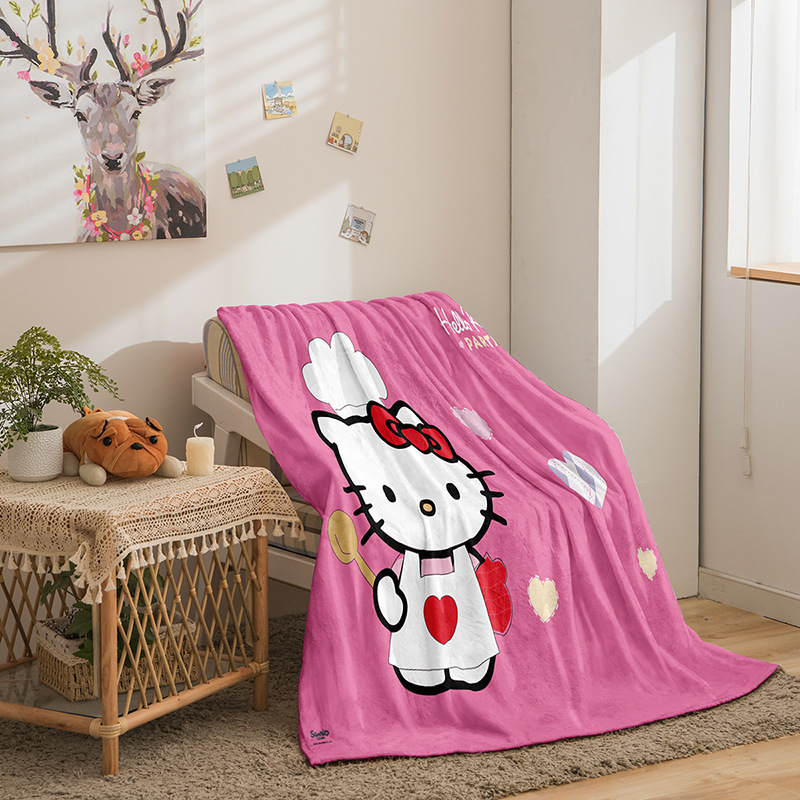 100x150cm/130x150cm/150x200cm KT cat flannel blanket cover blanket two ...
