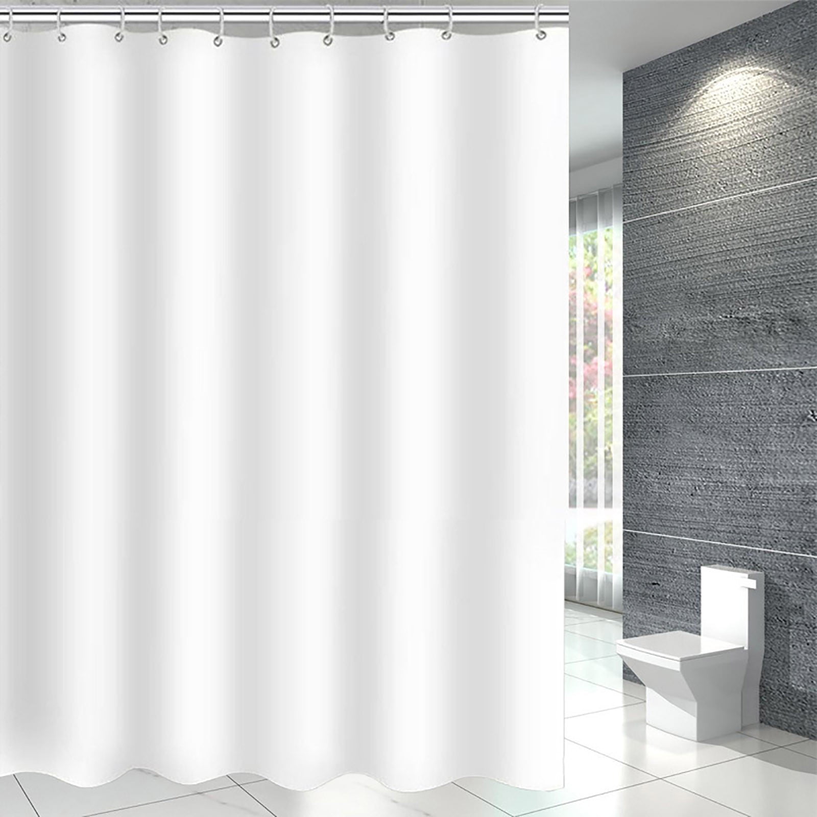 100x180cm Waterproof Shower Curtain - Gray Polyester Bathroom Curtain ...