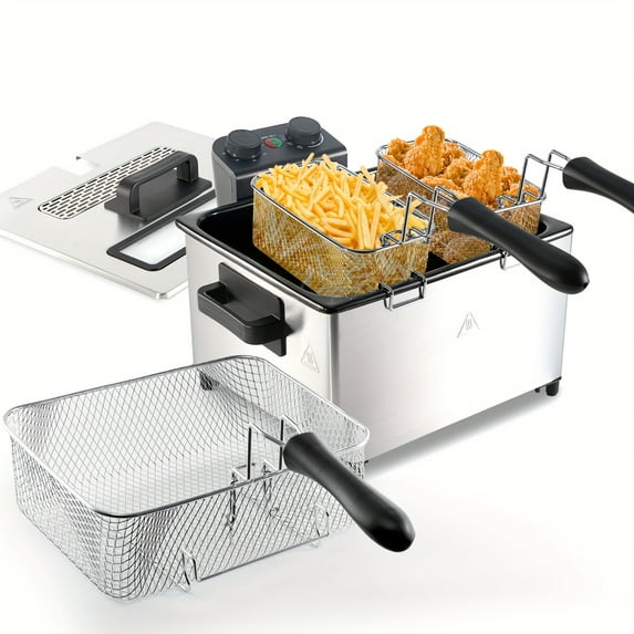 101.44oz/1.32gal 1700W Electric Deep Fryer,Stainless Steel with Temp ...