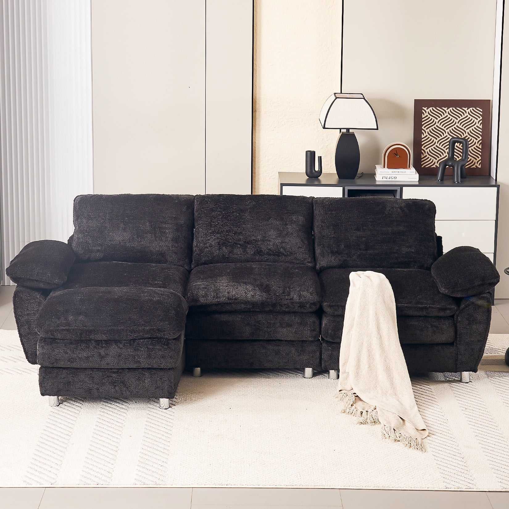 101.6" 3 Seats Sectional Couches for Living Room, Modular Sofa, Cosy ...