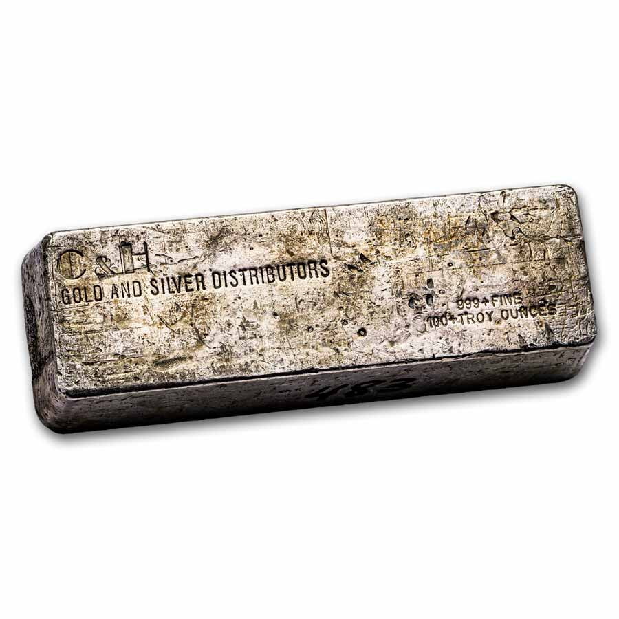 101.60 oz Silver Bar - C & H Gold and Silver Distributors - Walmart.com