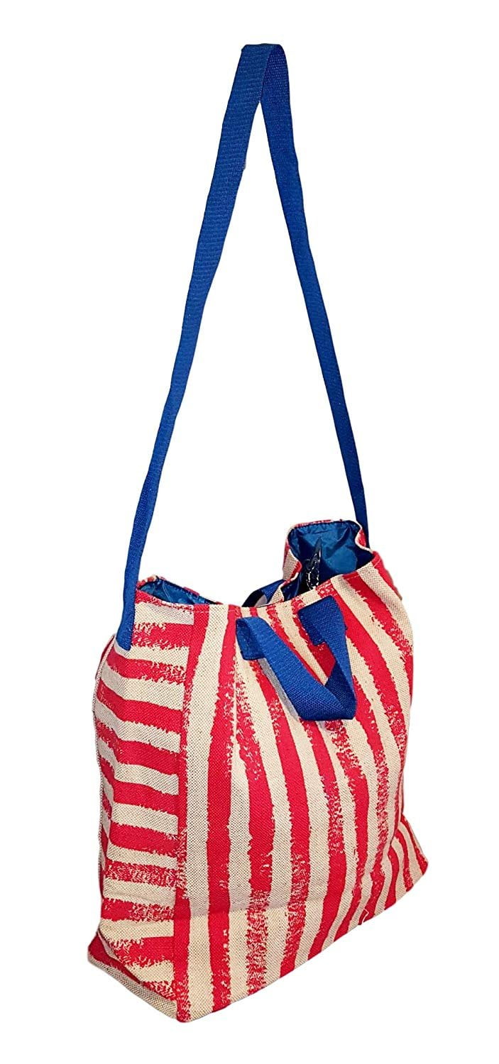 101 BEACH - 2 IN 1 Cross-Over Large Tote Bag - Custom Embroidery Red ...