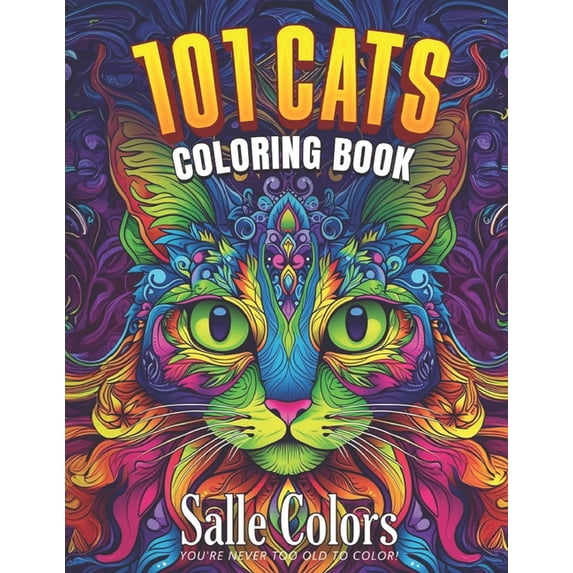 101 Cats Coloring Book: 100+ Relaxation and Stress Relief Cat Mandala ...