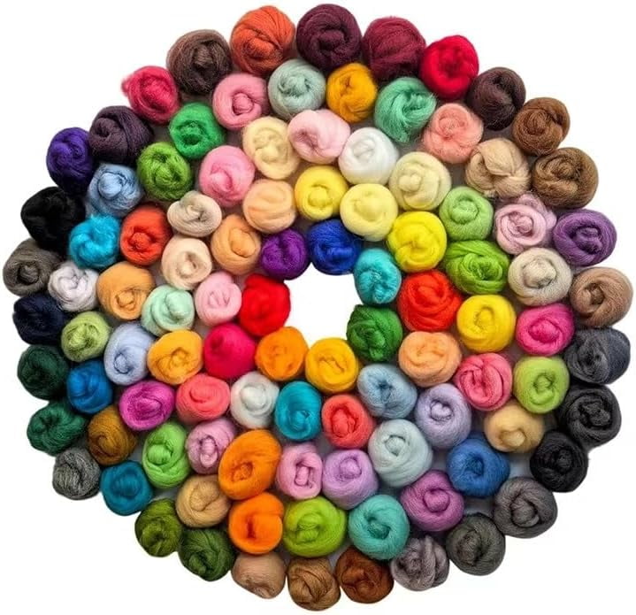 101 Color roving Yarn Fiber Wool Weaving is Used for DIY Crafts, Needle ...