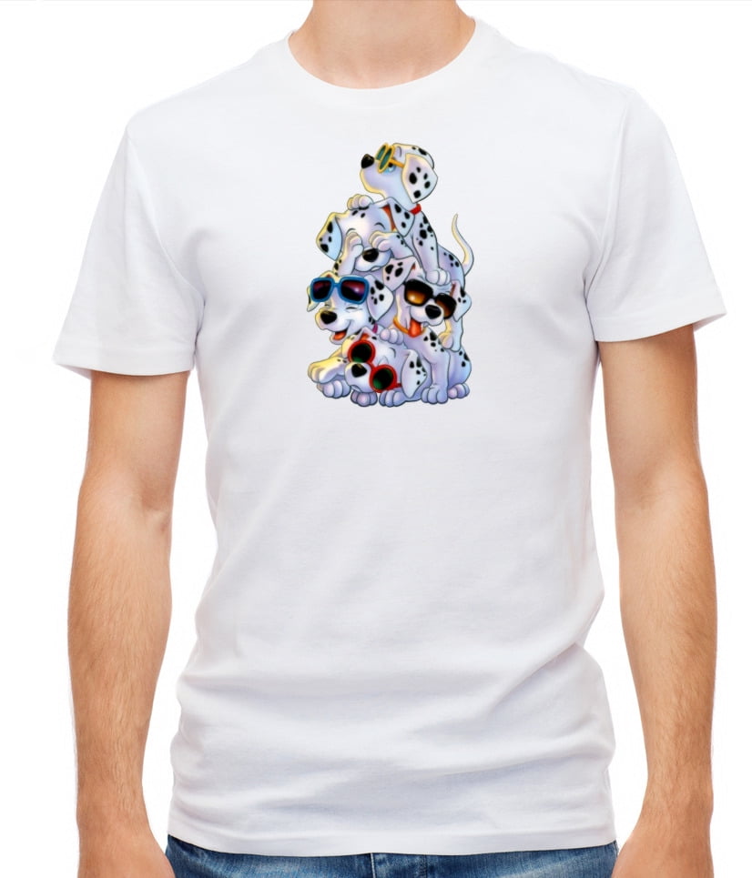 101 Dalmatians Cartoon Characters White T Shirt Men's Short Sleeve F429 ...