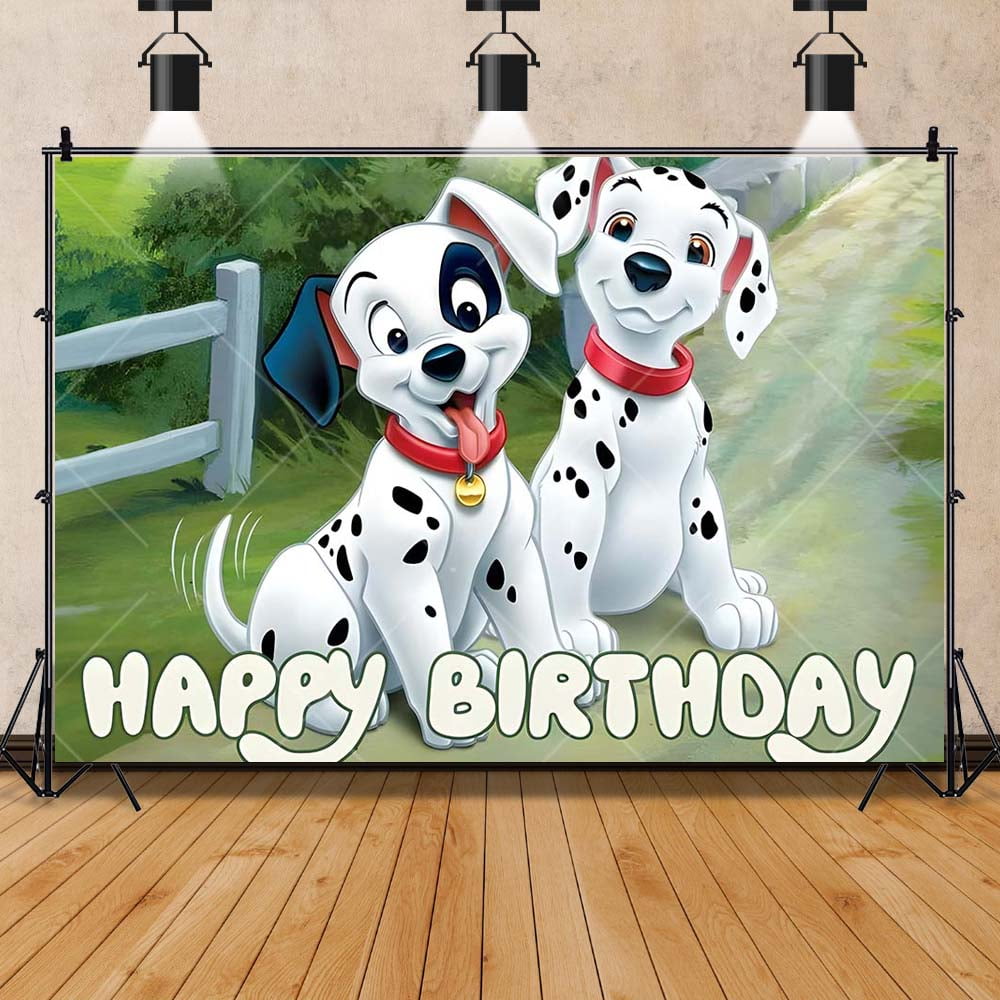 101 Dalmatians Happy Birthday Backdrop Banner Poster for Dalmatians ...