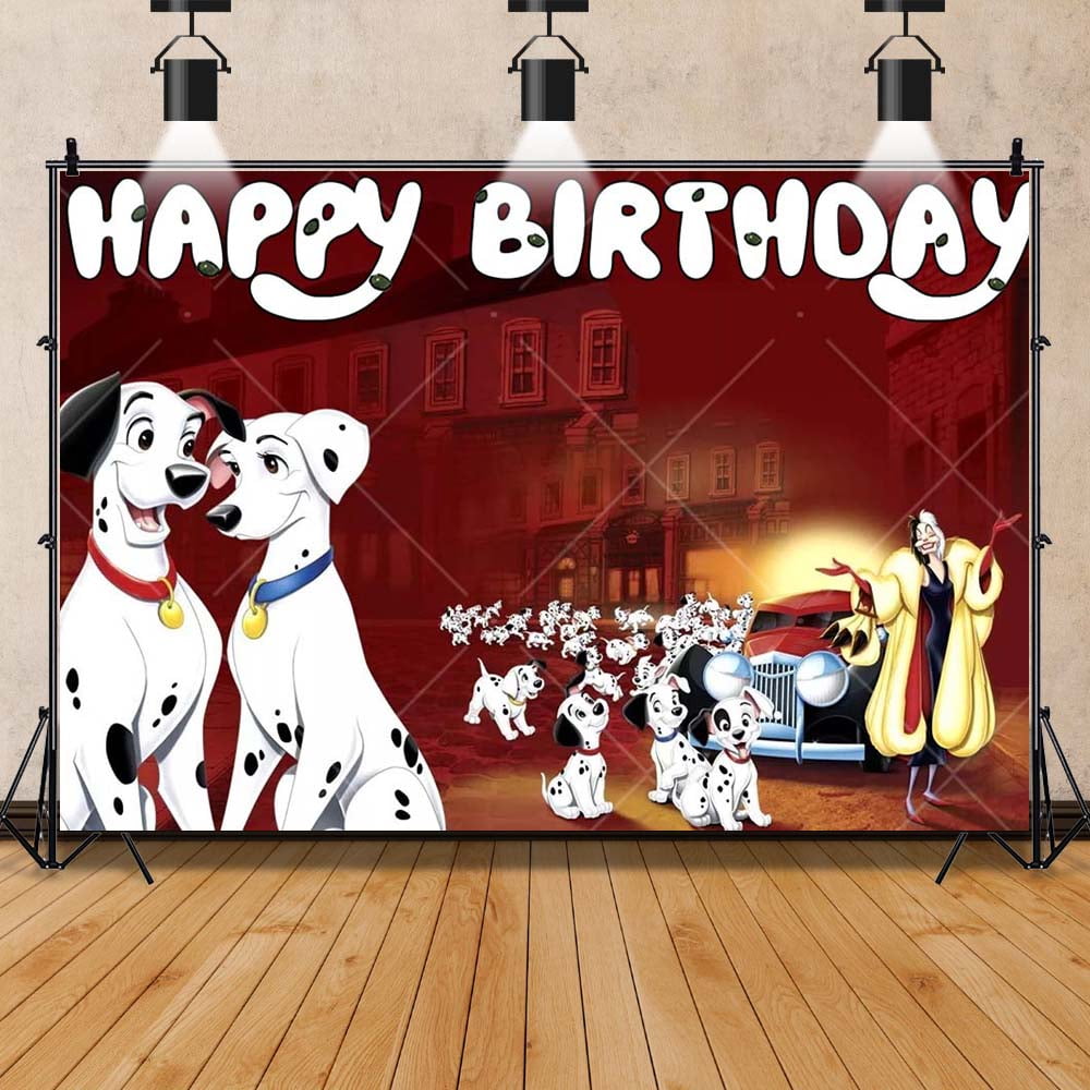 101 Dalmatians Happy Birthday Backdrop Banner Poster for Dalmatians ...