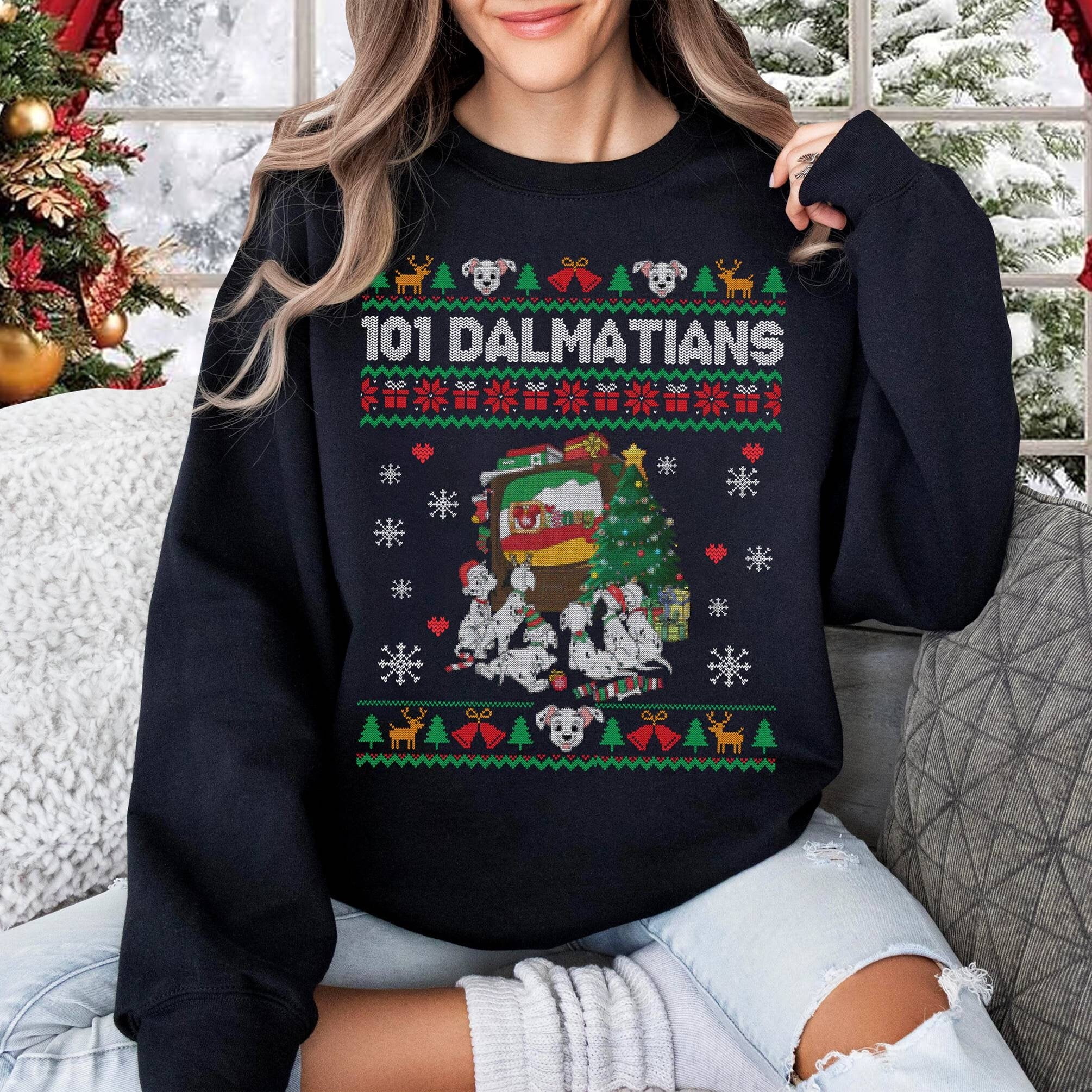 101 Dalmatians Ugly Christmas Sweatshirt, Dalmatians Dog Christmas ...