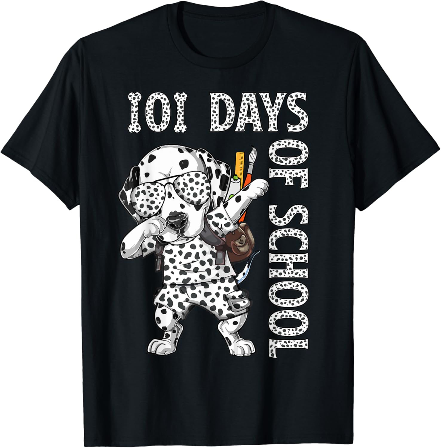 101 Days School Dabbing Dalmatian Dog Teachers Kids T-Shirt - Walmart.com