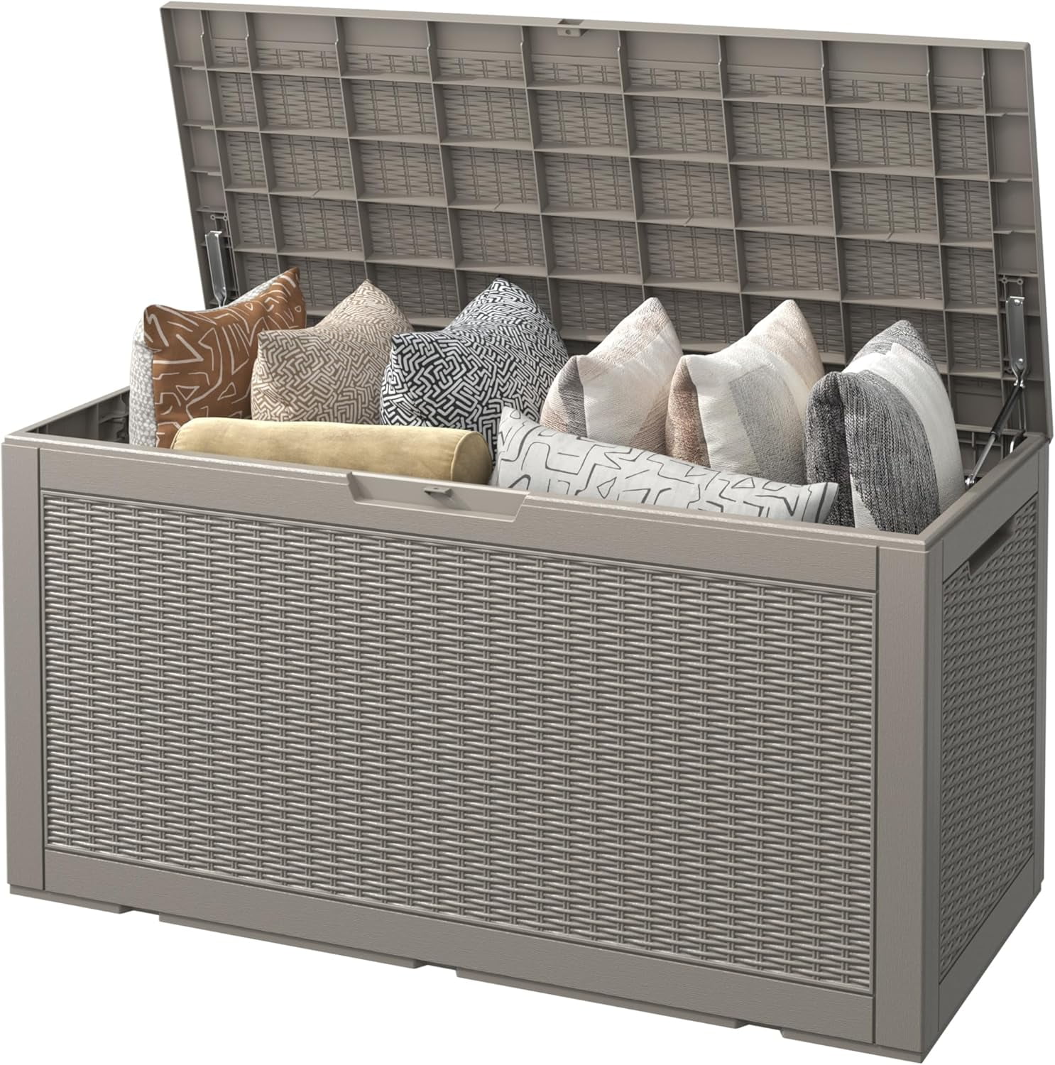 101 Gallon Waterproof Large Resin Deck Box, Lockable Large Outdoor ...