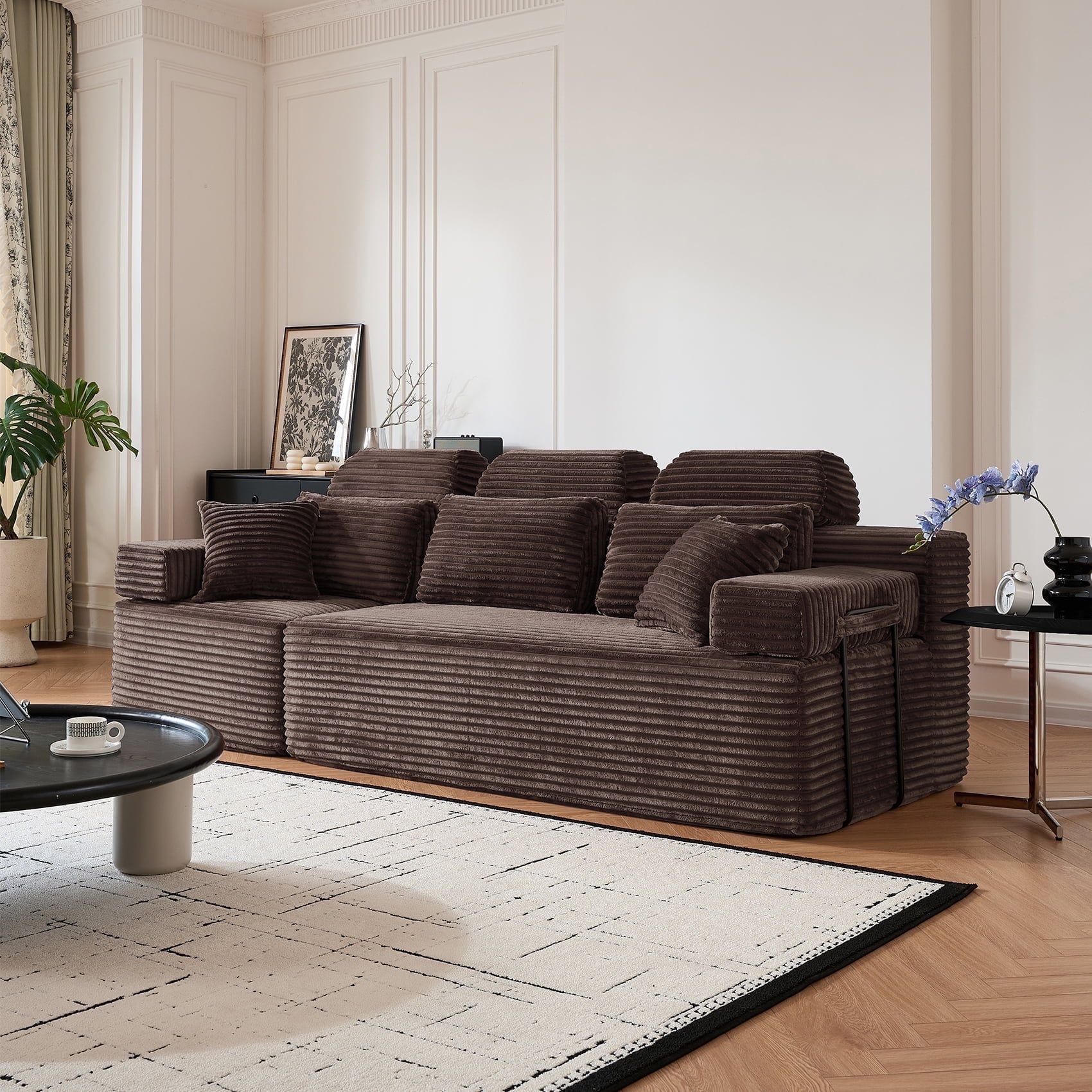 101″ Modern 3 Seater Sofa for Living Room, Boneless Couch in A Box ...