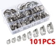 101 Pcs Assorted Stainless Steel Hose Clamp Kit With No Driver Jubilee ...