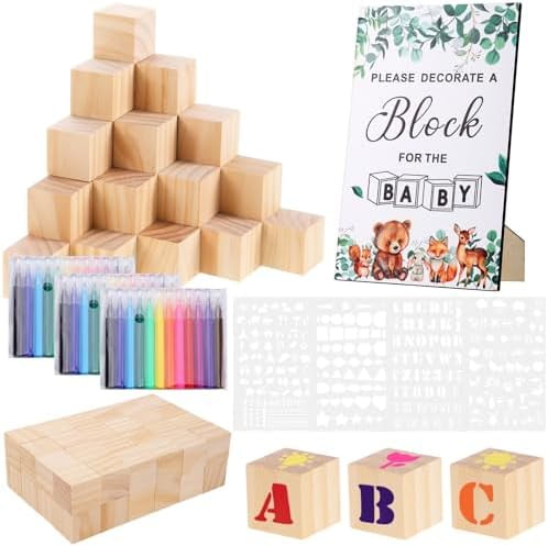 101 Pcs Baby Shower Blocks Games Sets, Baby Coloring Blocks for Baby ...