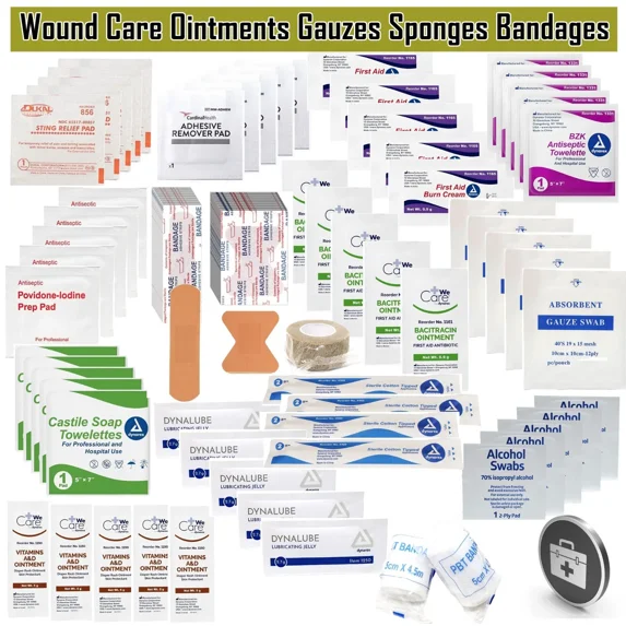 101 Pcs First Aid Assorted Kit Sponge Gauze Ointment Sterile Assorted ...