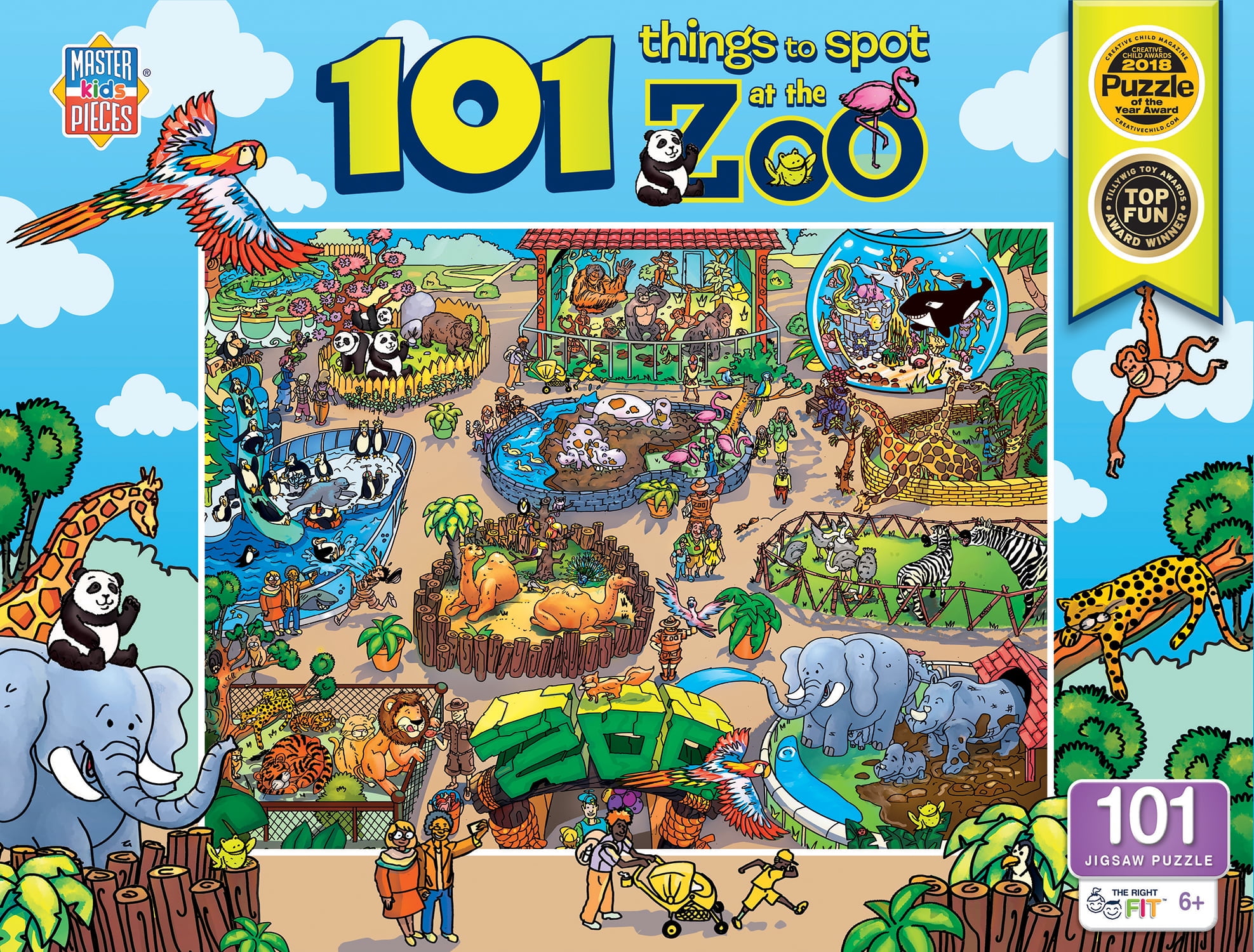 MasterPieces 100 Piece Kids Jigsaw Puzzle - 101 Things to Spot At the ...