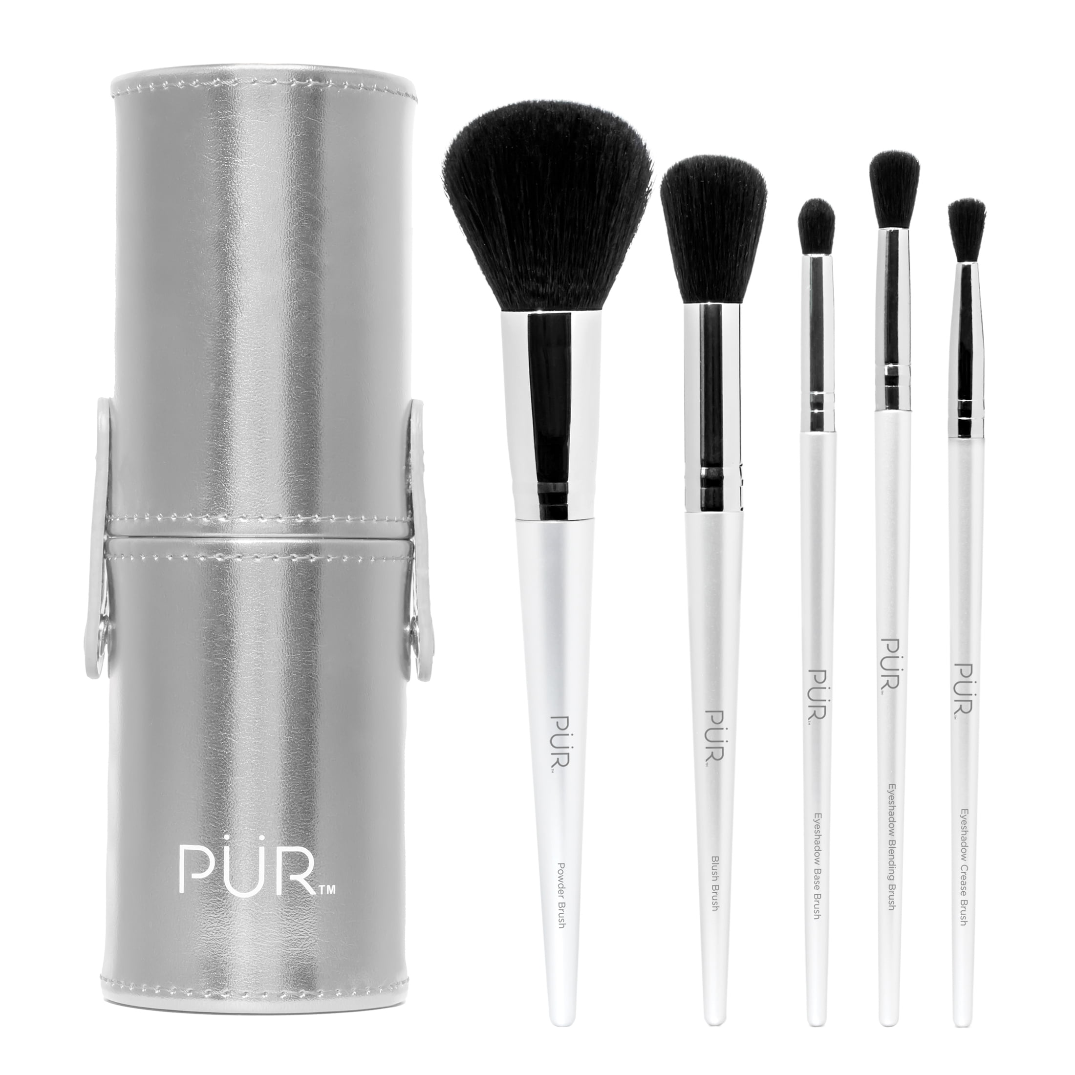 ($101 Value) Pur Beauty Makeup Powder and Eyeshadow Brush Set, 5 Piece ...