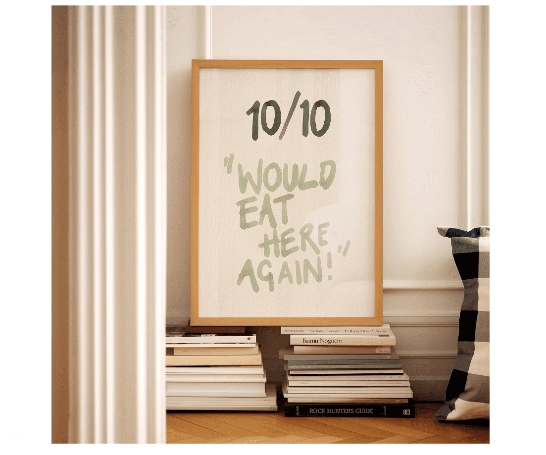 1010 Would Eat Here Again Print Sage Green Kitchen Wall Art Trendy ...