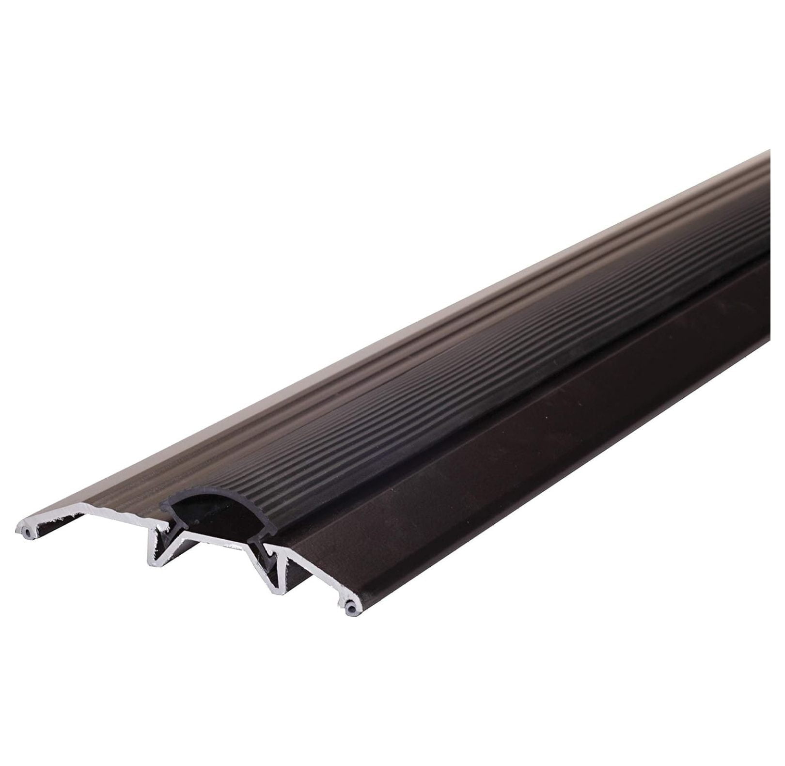 10116 3-3/4 in. x 3/4 in. x 36 in. Brown Aluminum and Vinyl Heavy-Duty Low-Profile Threshold 36 ...