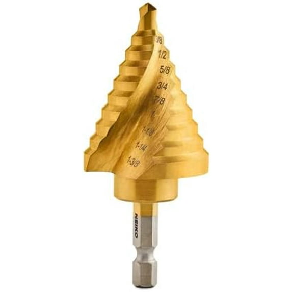 10174A Quick Change Spiral Grooved Step Drill Bit | 10 Step Drill Bit ...
