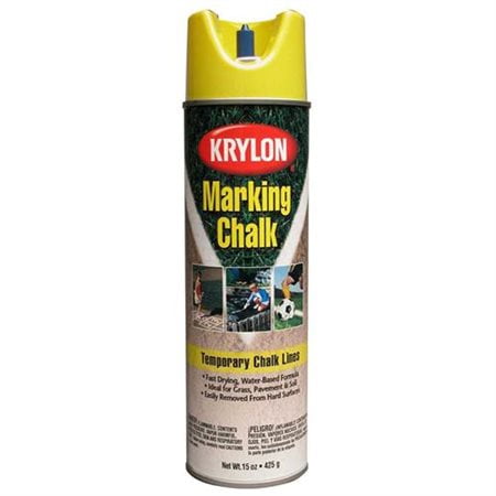 Krylon 5895 15 Oz Yellow Marking Chalk Spray Paint Pack of 6 - Walmart.com