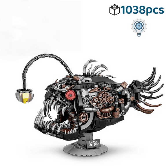 1018PCS Mechanical Lantern Fish Blocks Toys Ocean Animal MOC Bricks ...