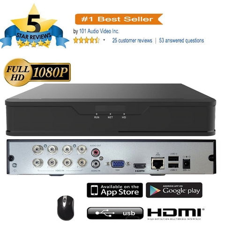 101AV 8CH Security System Hybrid HD H.265+/H.264 5in1 DVR, HD-TVI/CVI ...