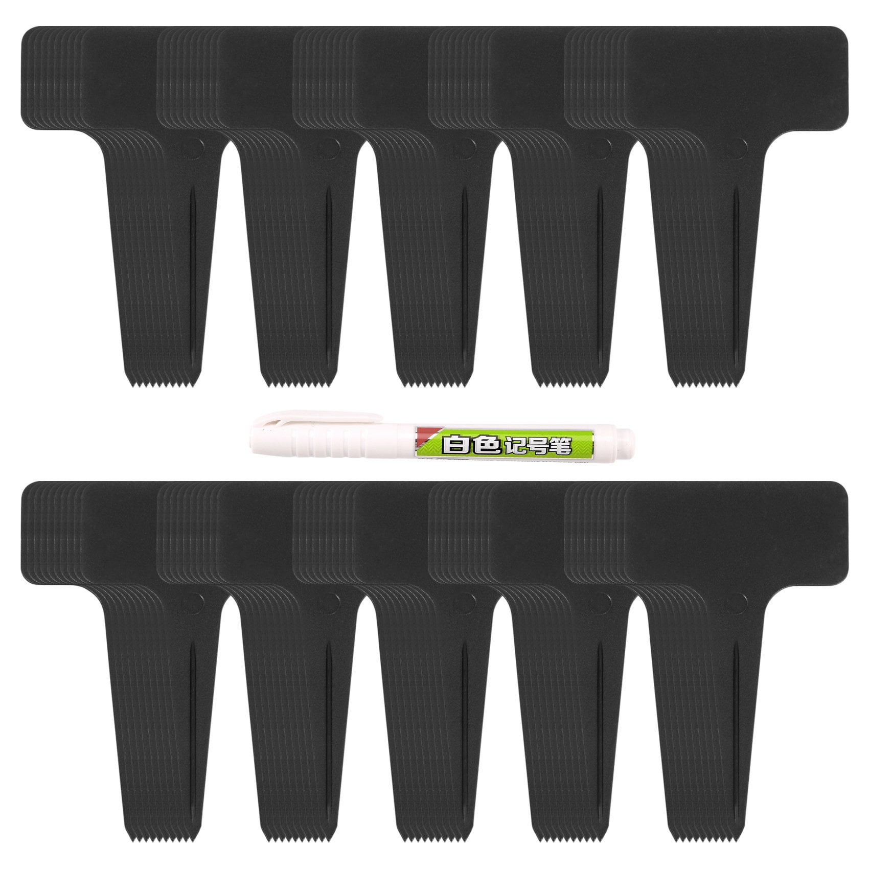 101Pcs/Set Black Plant Labels Water T-Types Plant Tag Reusable Nursery ...