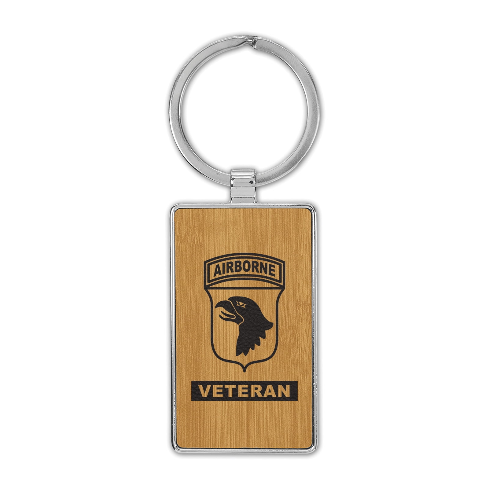 101st Airborne Division Veteran Premium Leatherette Keychain screaming ...
