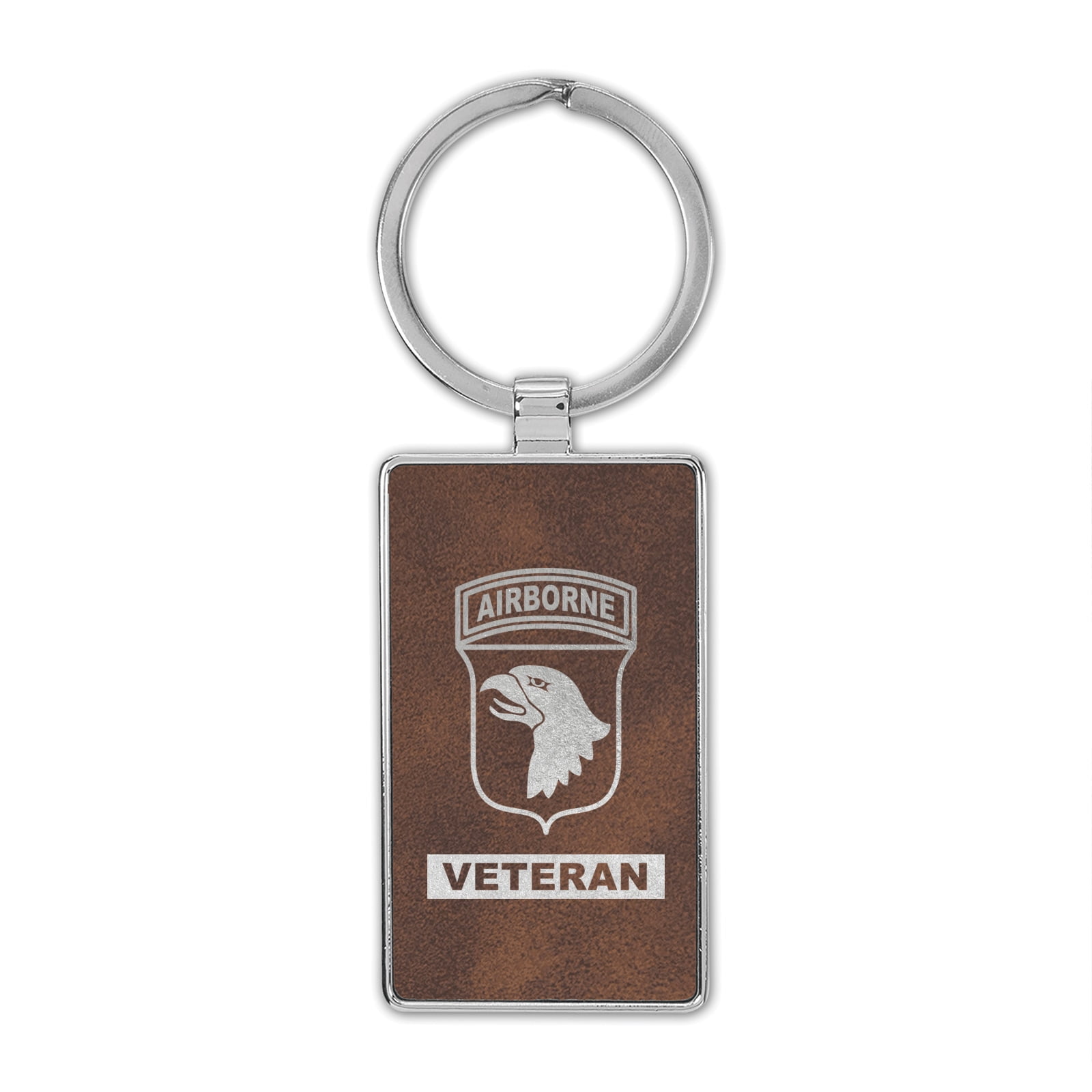 101st Airborne Division Veteran Premium Leatherette Keychain screaming ...