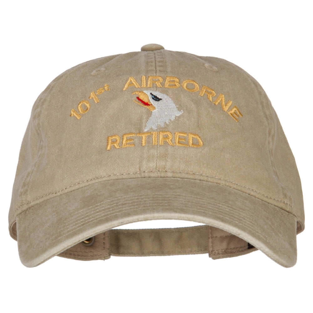 101st Airborne Retired Embroidered Washed Cotton Twill Cap - Khaki OSFM ...