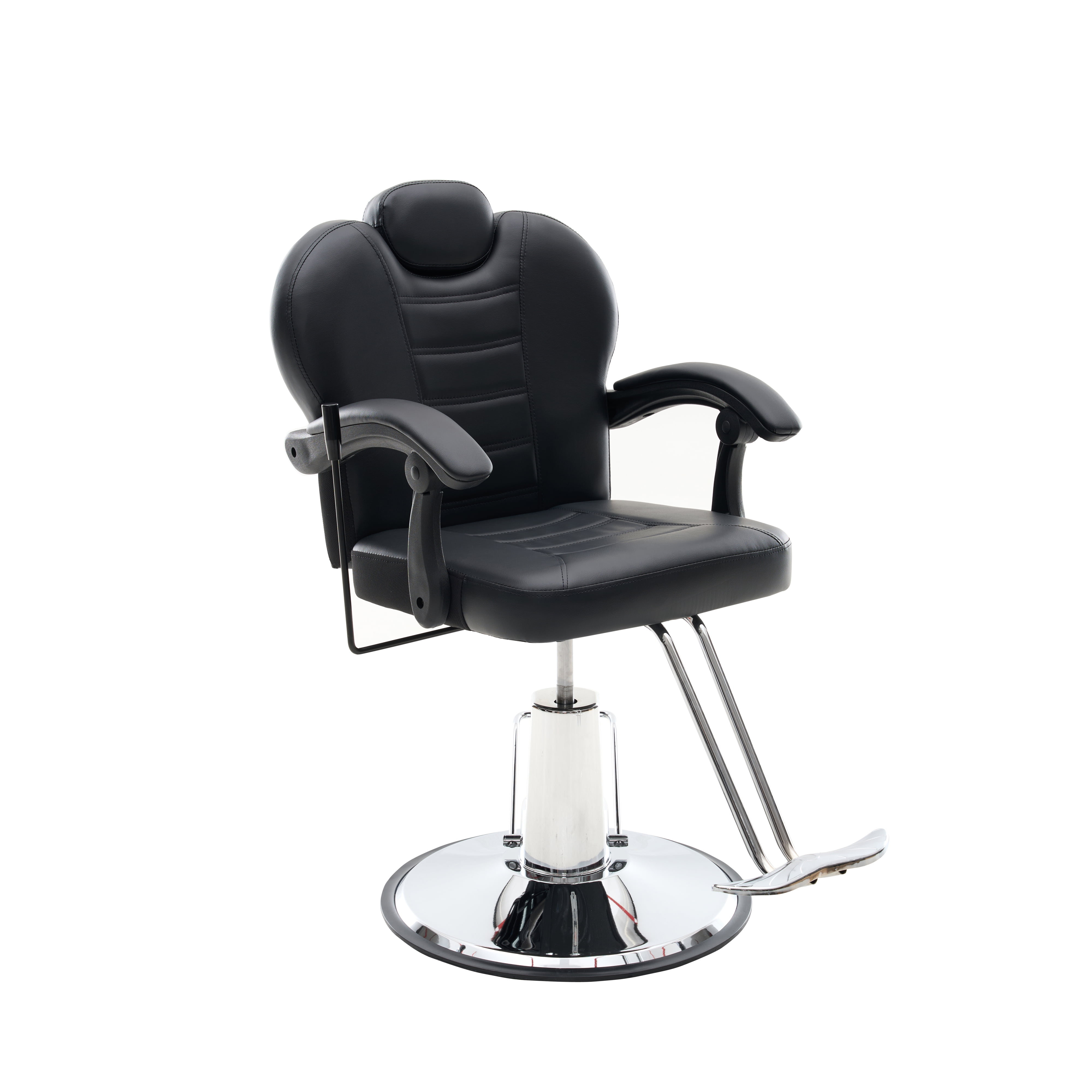102°-140° Reclining Barber Chairs for Barbershop, Heavy-Duty Hydraulic Pump 360° Swivel Salon ...