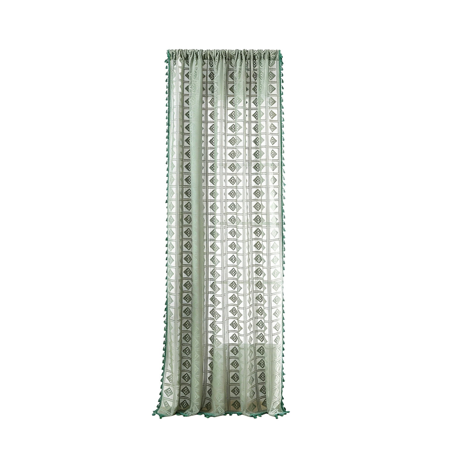 102.36*55.12 in Embroidered Semi-Sheer Curtain Polyester Rod Pocket ...