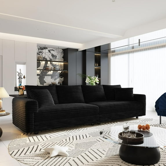 102.4" Oversized Cloud Couch, Convertible 4 Deep Seat Foam Sofa Couch ...