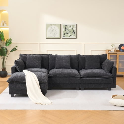 102" Chenille Sofas Couch, Contemporary Sofa with Storage, Modern ...